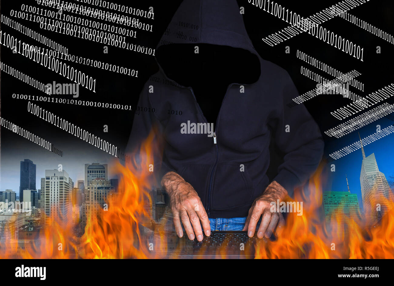 Anonymous hacker using computers criminal hi-res stock photography and ...