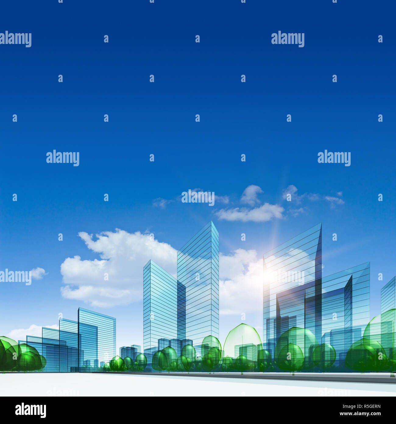 Glass city 3d Stock Photo - Alamy