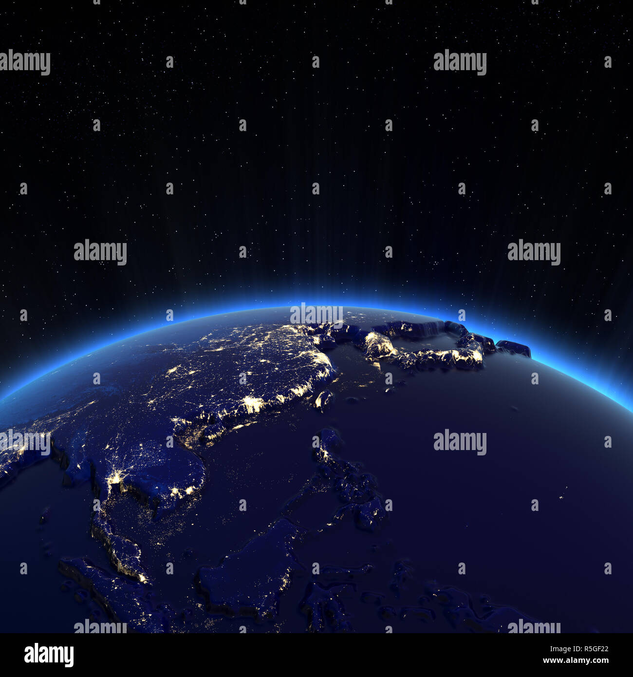 Map of korea at night hi-res stock photography and images - Alamy
