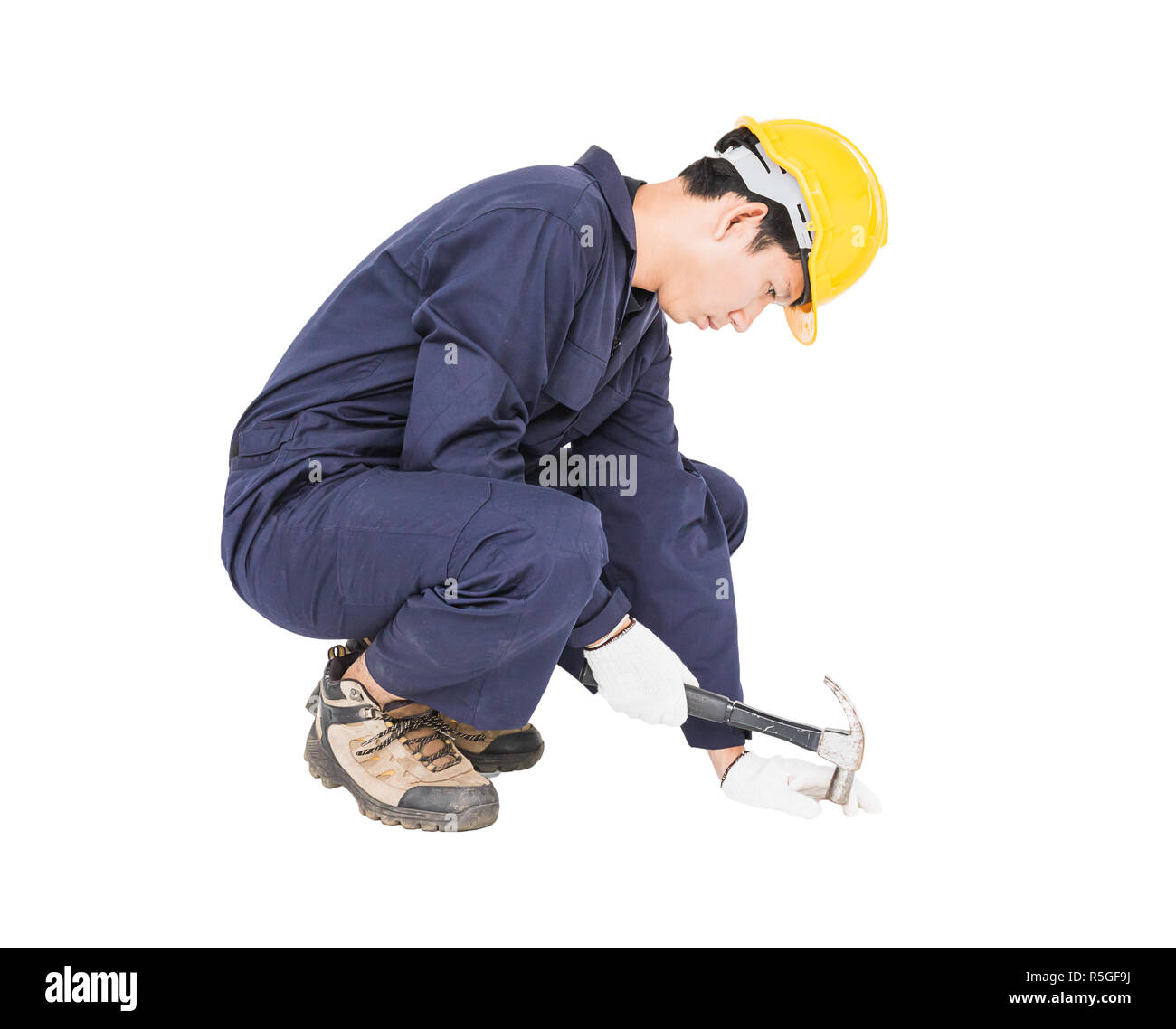 Professional handyman in uniform hard Cut Out Stock Images & Pictures ...
