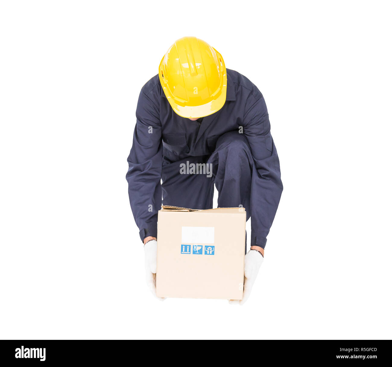 Person lifting heavy object Cut Out Stock Images & Pictures - Alamy