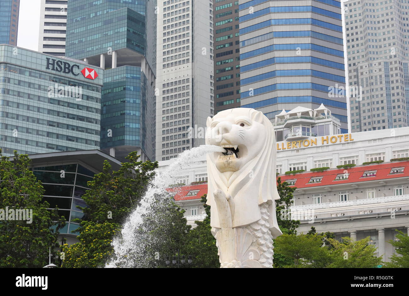 Merlion statue Singapore Stock Photo - Alamy