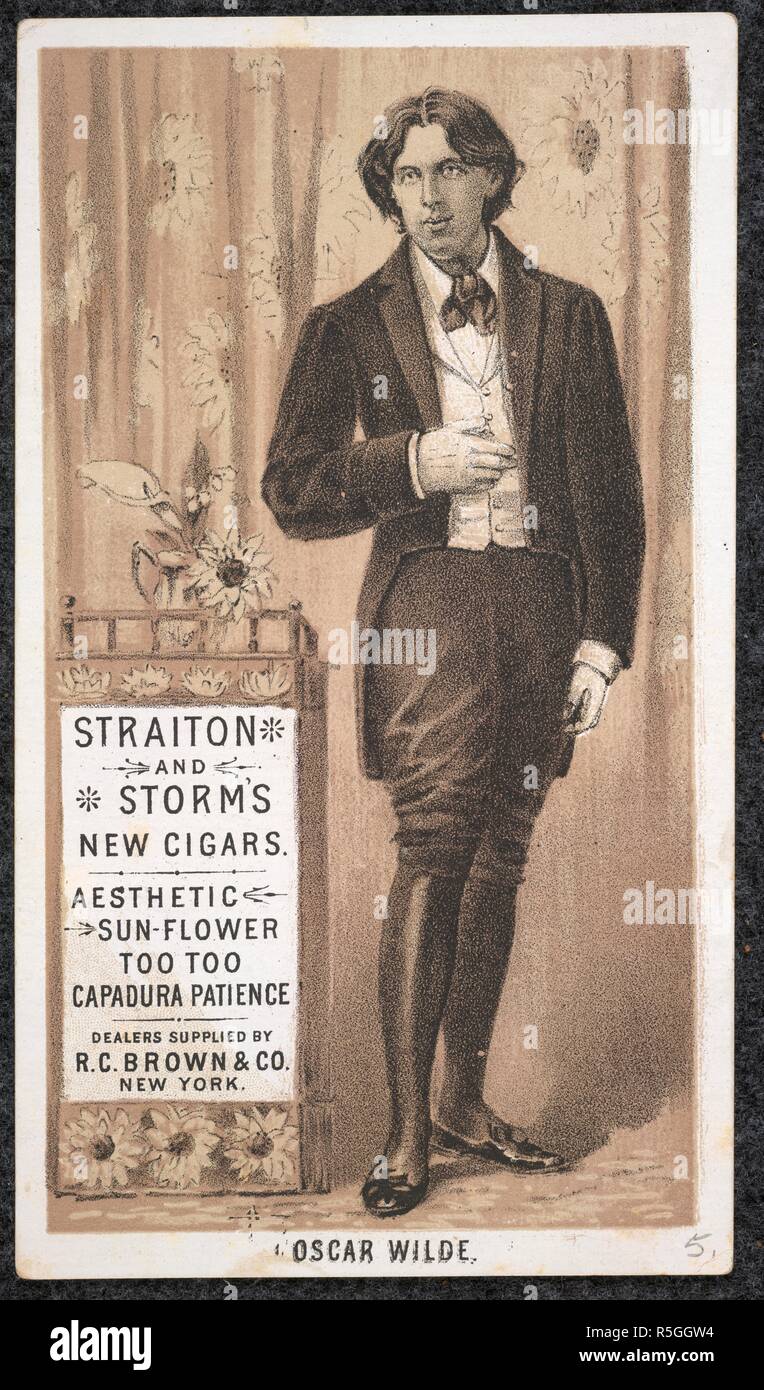 Oscar Wilde. Cigar advertisement. 19th century, New York. A trade card ...