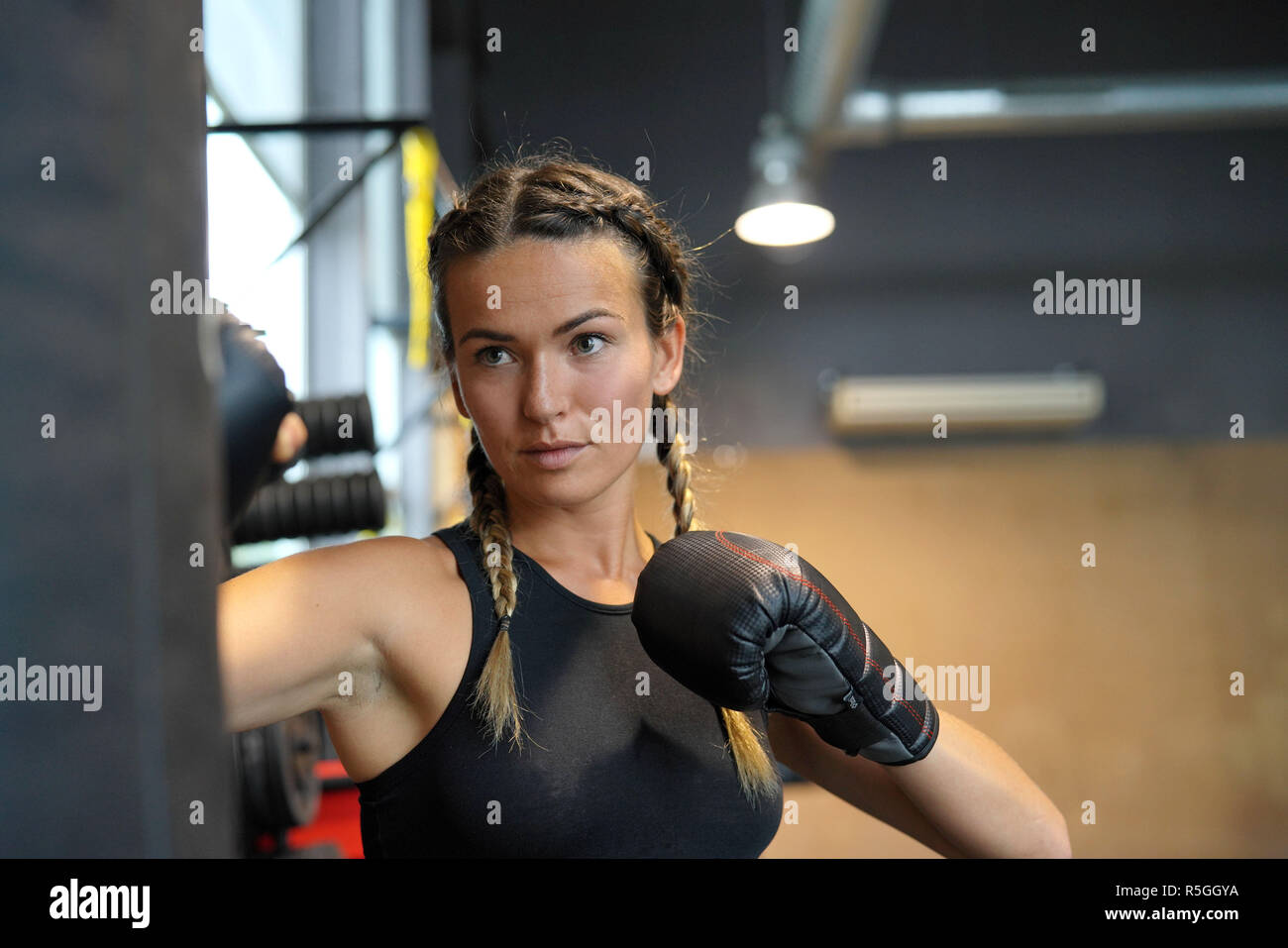 Female boxer training inside hi-res stock photography and images - Alamy