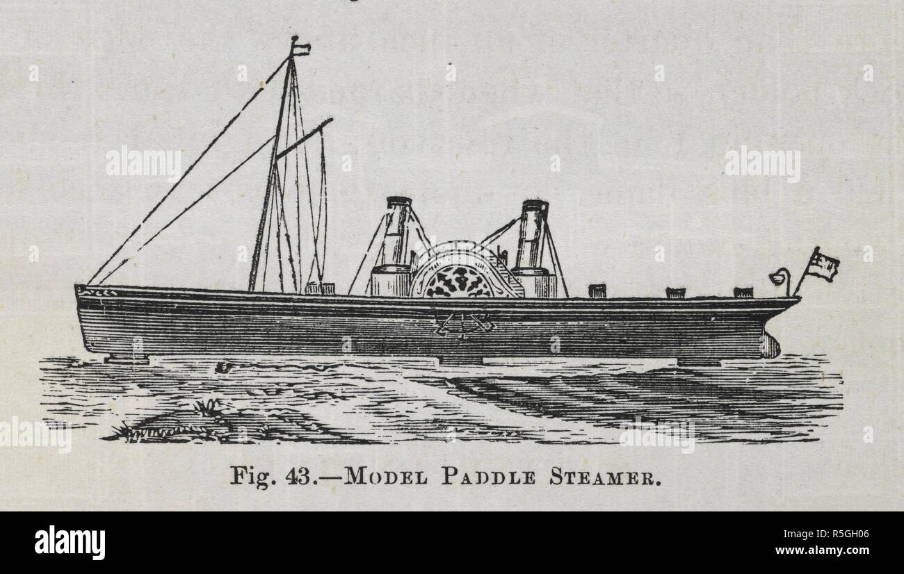Illustration of a paddle steamer. The Model Steam Engine; how to buy ...