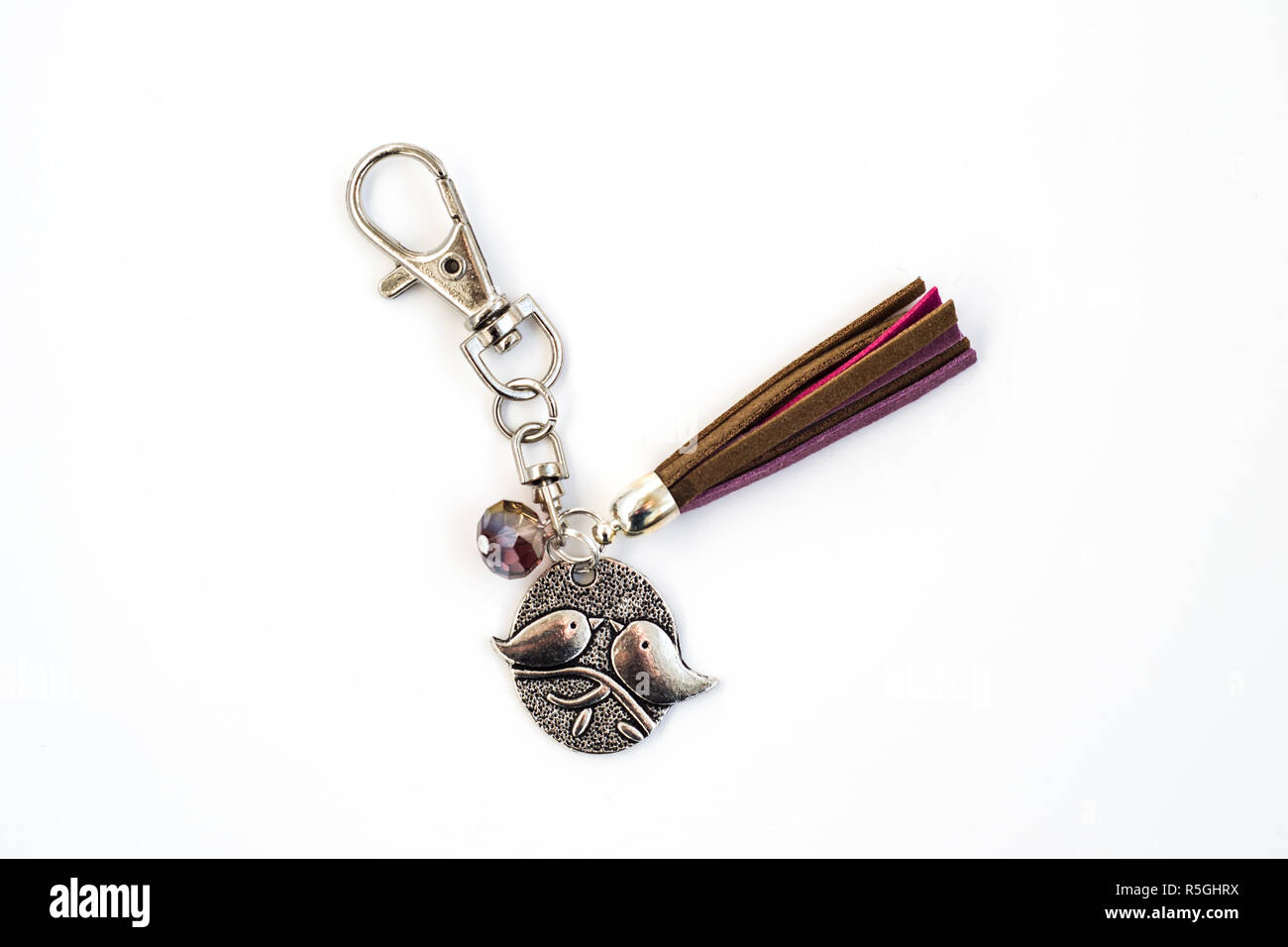 Key ring isolated on white background Stock Photo - Alamy