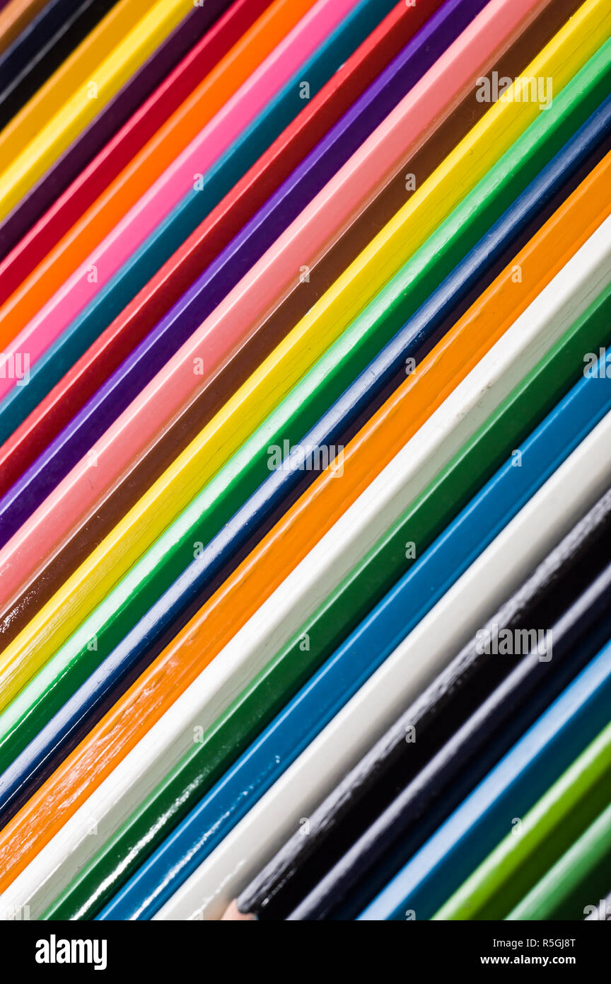 Colorful school supplies, colorful pencils background, back to school ...