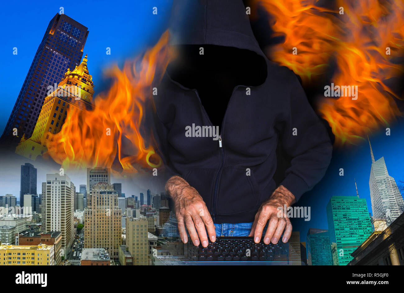 Anonymous hacker using computers criminal hi-res stock photography and ...
