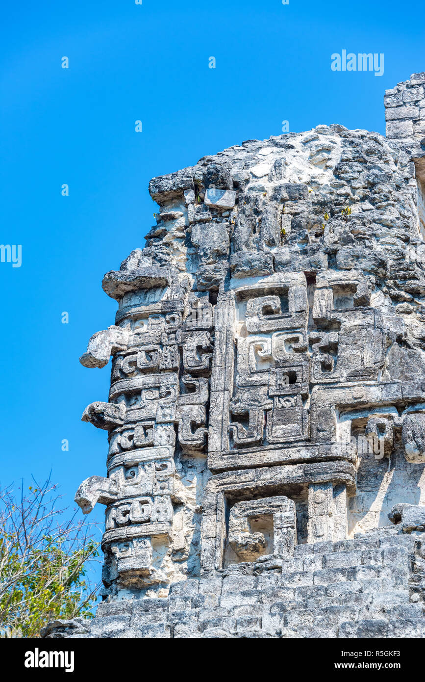Chicanna Temple Details Stock Photo - Alamy