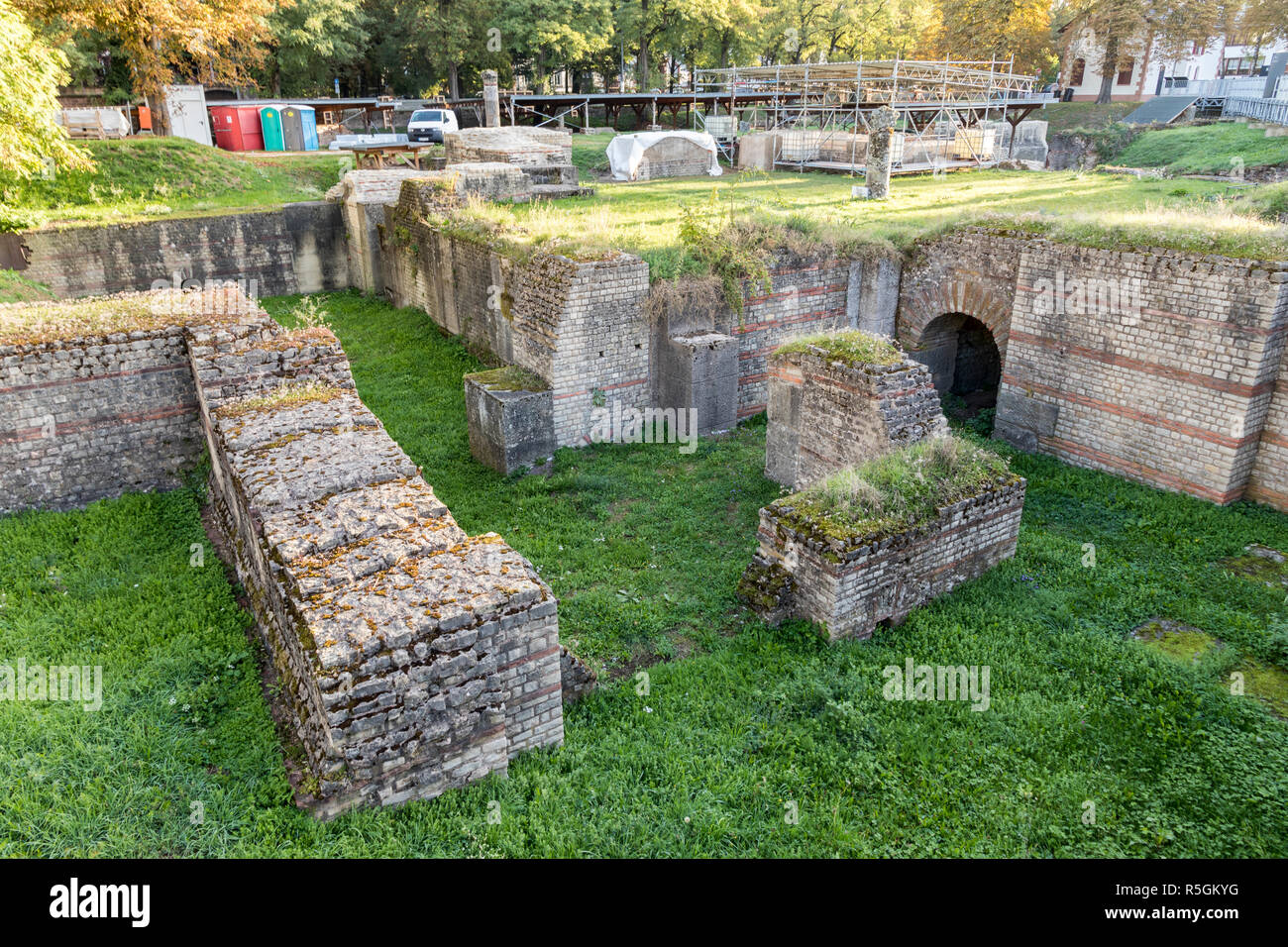 Trier, Germany. The Barbara Baths (Barbarathermen), a large Roman bath ...