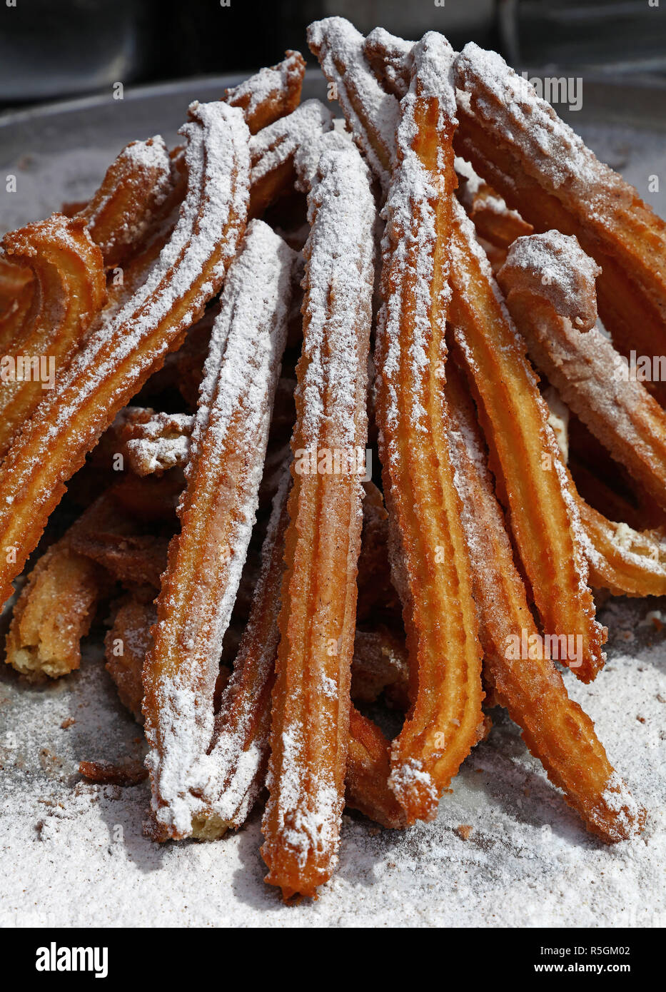 Sweet Fresh Churros Snack With Sugar Close Up Stock Photo Alamy