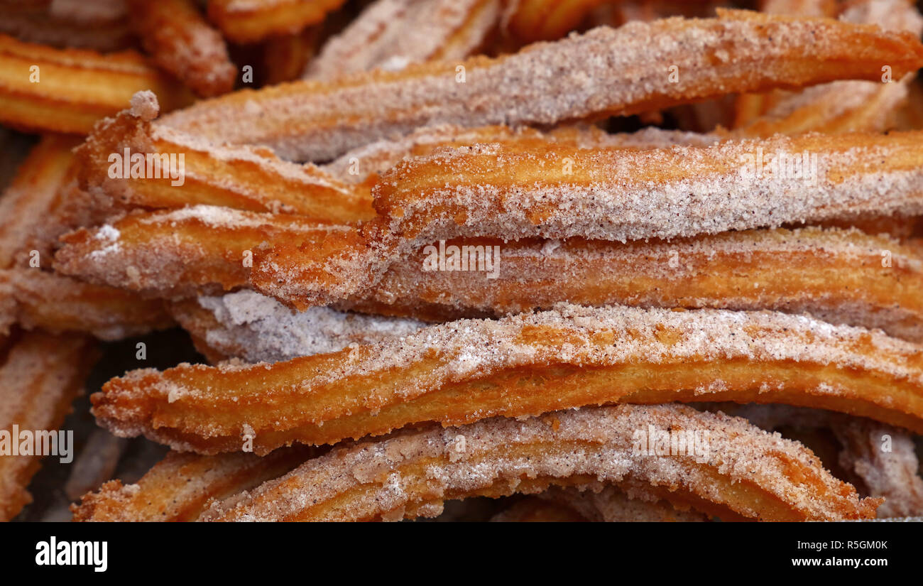 Sweet Fresh Churros Snack With Sugar Close Up Stock Photo Alamy