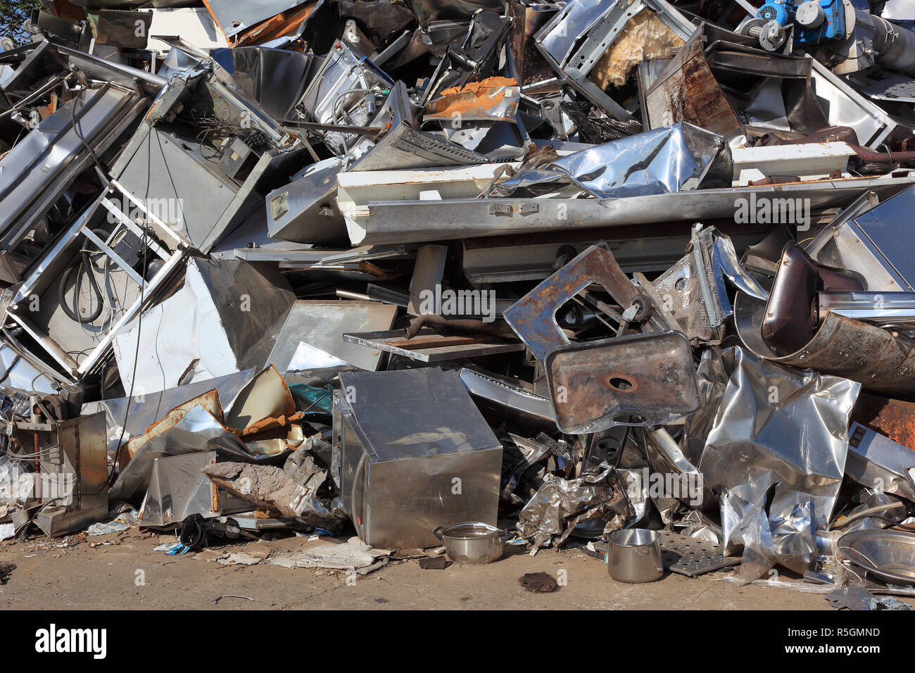 Scrap metal, metal waste in a recycling plant, Germany Stock Photo - Alamy