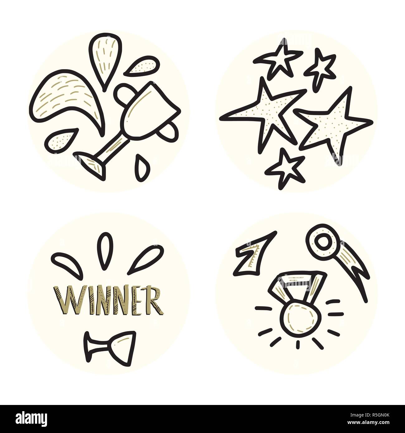 Winner compositions. Hanwritten quote and victory symbols. Vector ...