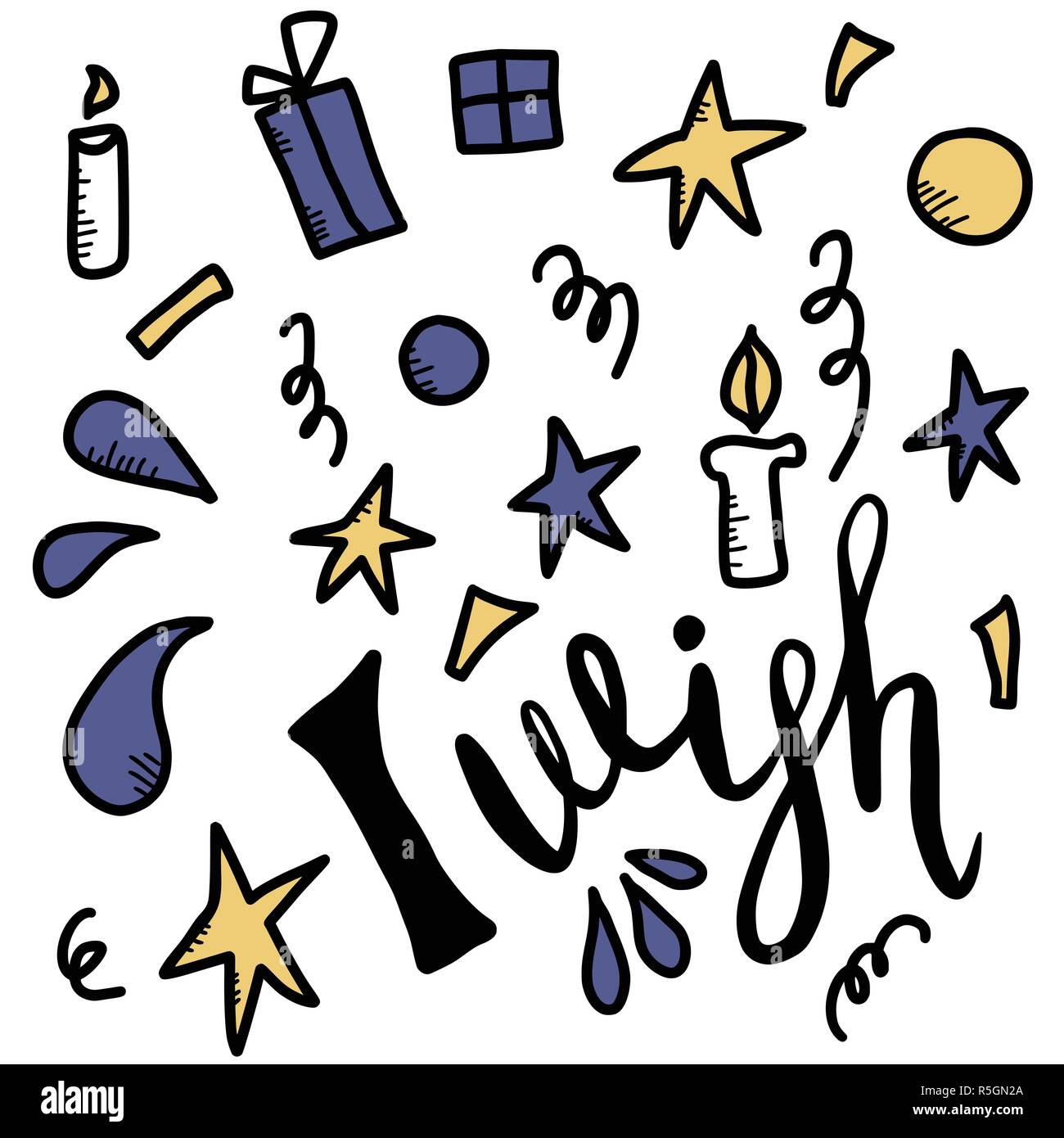 I wish vector lettering with doodle decoration Stock Vector Image & Art ...