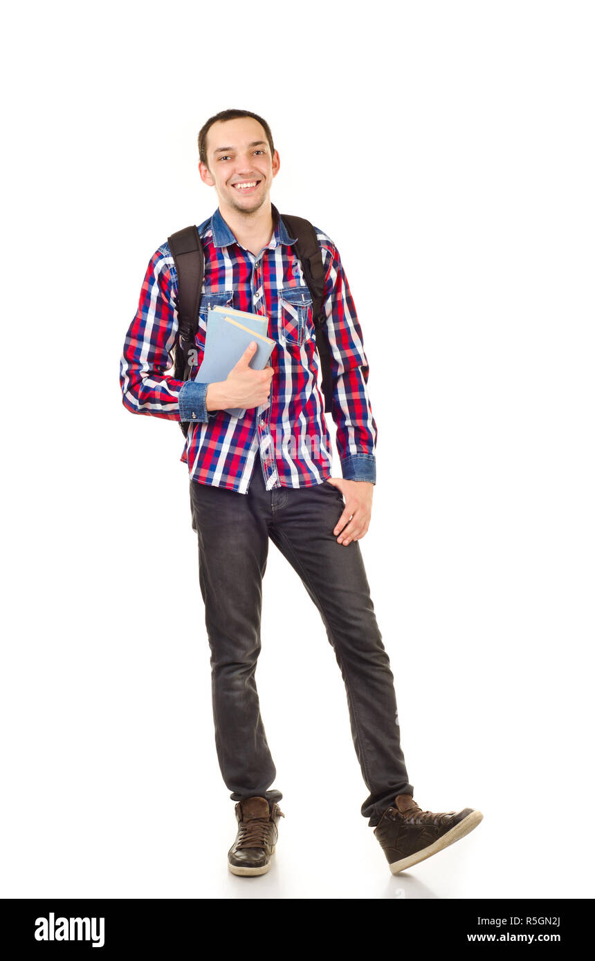 student boy isolated on a white background Stock Photo - Alamy