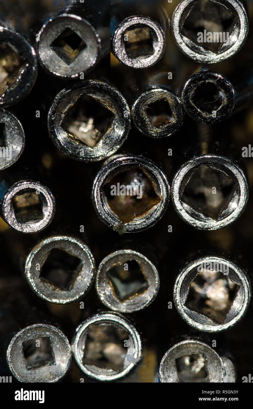 Abstract: View Into the Barrel of a Set of Antique Pocket Watch Keys ...