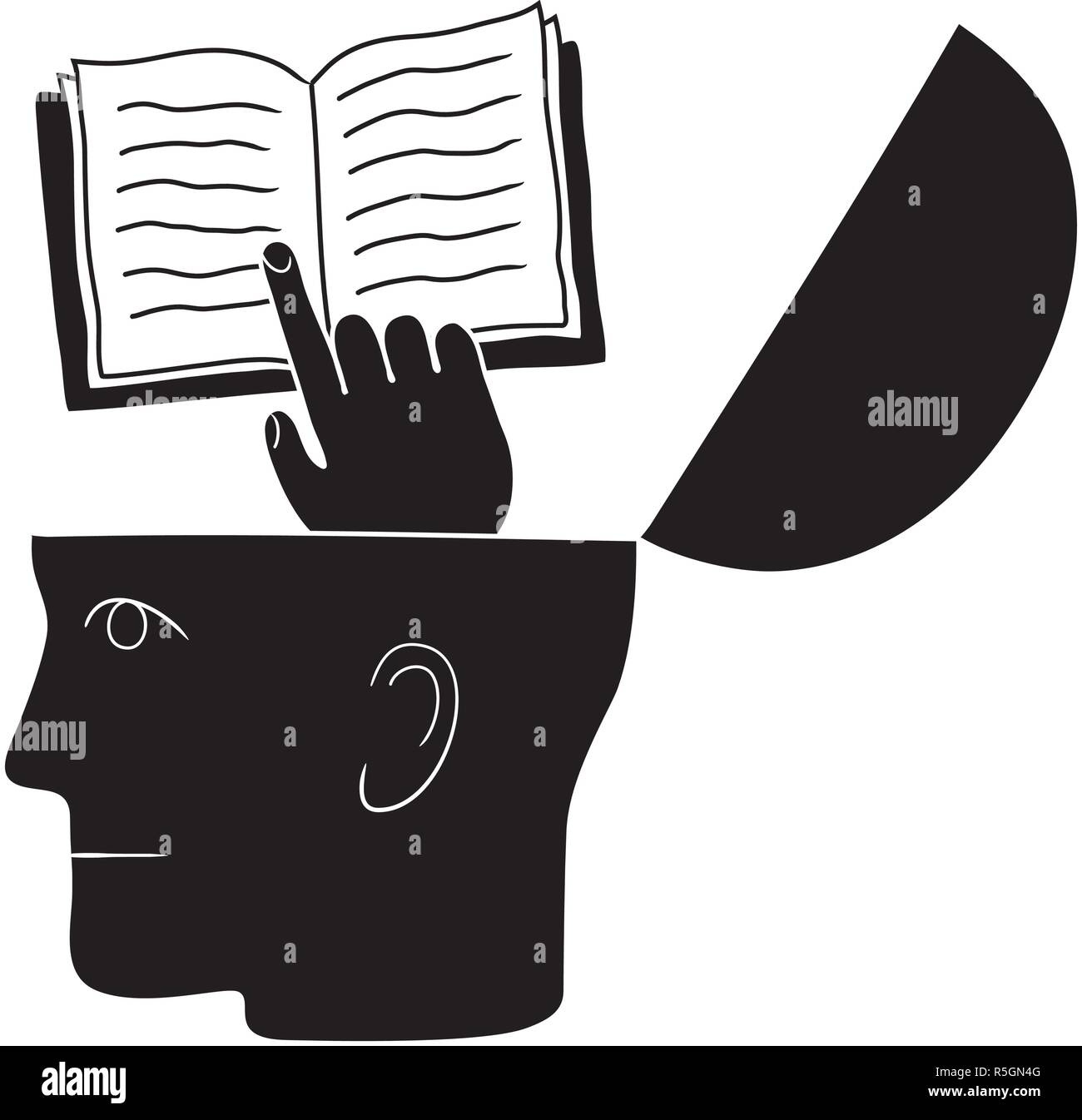 Symbolic drawing of head and knowledge with culture Stock Vector Image ...