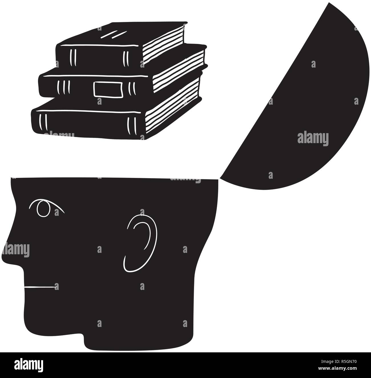 Symbolic drawing of head and knowledge with culture Stock Vector Image ...