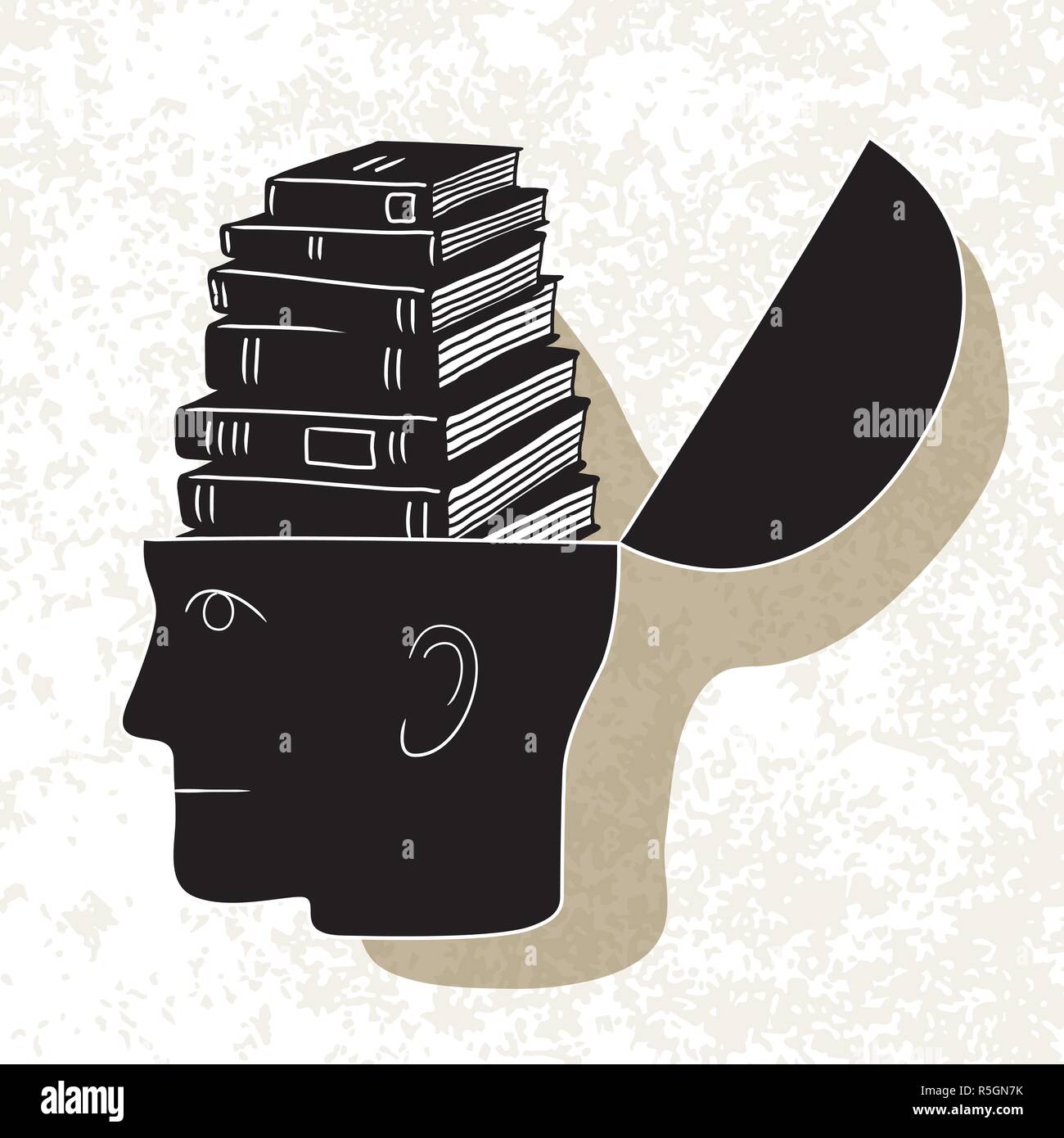 Symbolic drawing of head and knowledge with culture Stock Vector Image ...