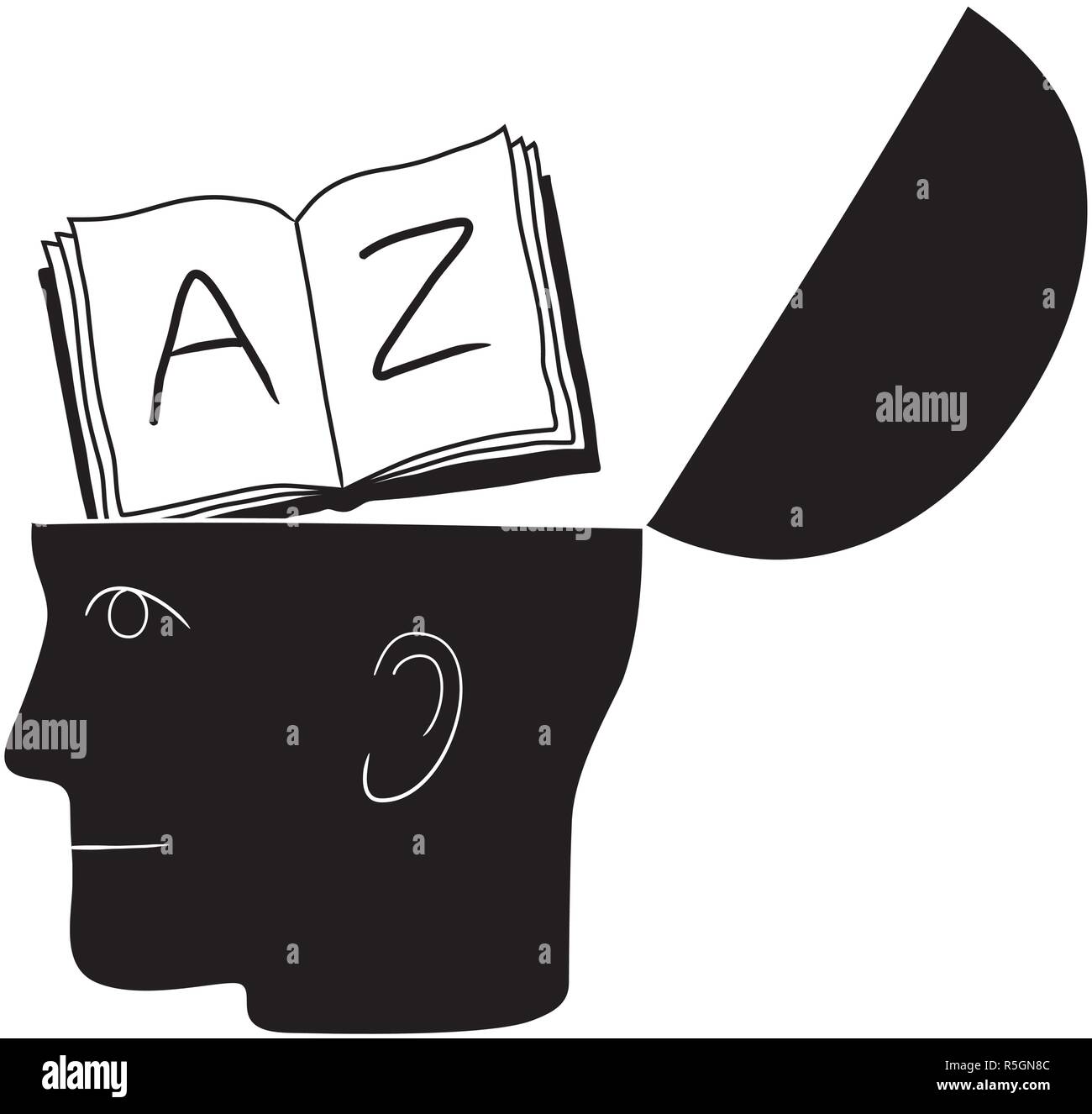 Symbolic drawing of head and knowledge with culture Stock Vector Image ...