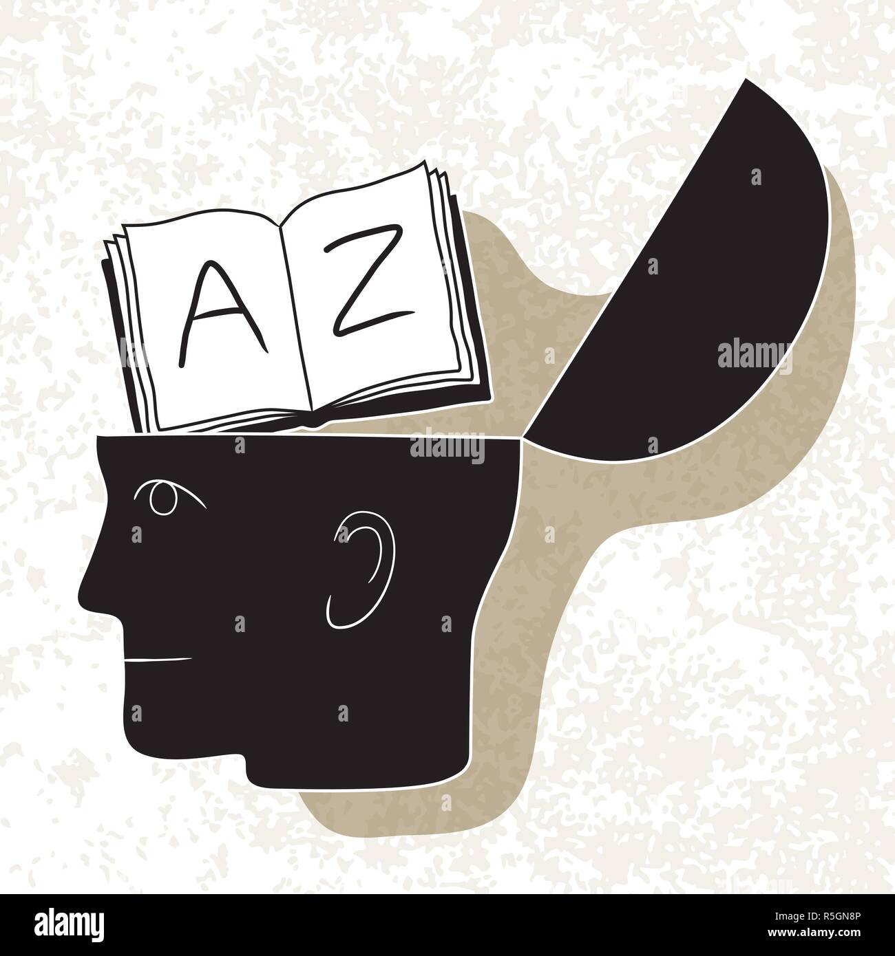 Symbolic drawing of head and knowledge with culture Stock Vector Image ...