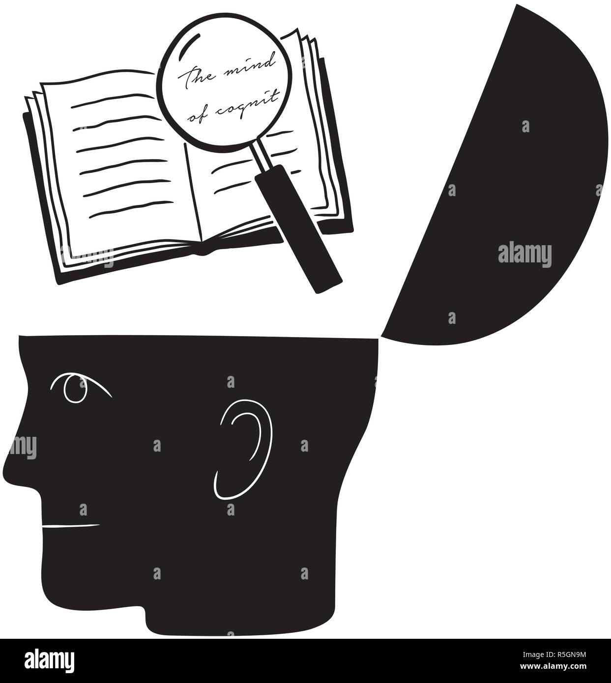 Symbolic drawing of head and knowledge with culture Stock Vector Image ...