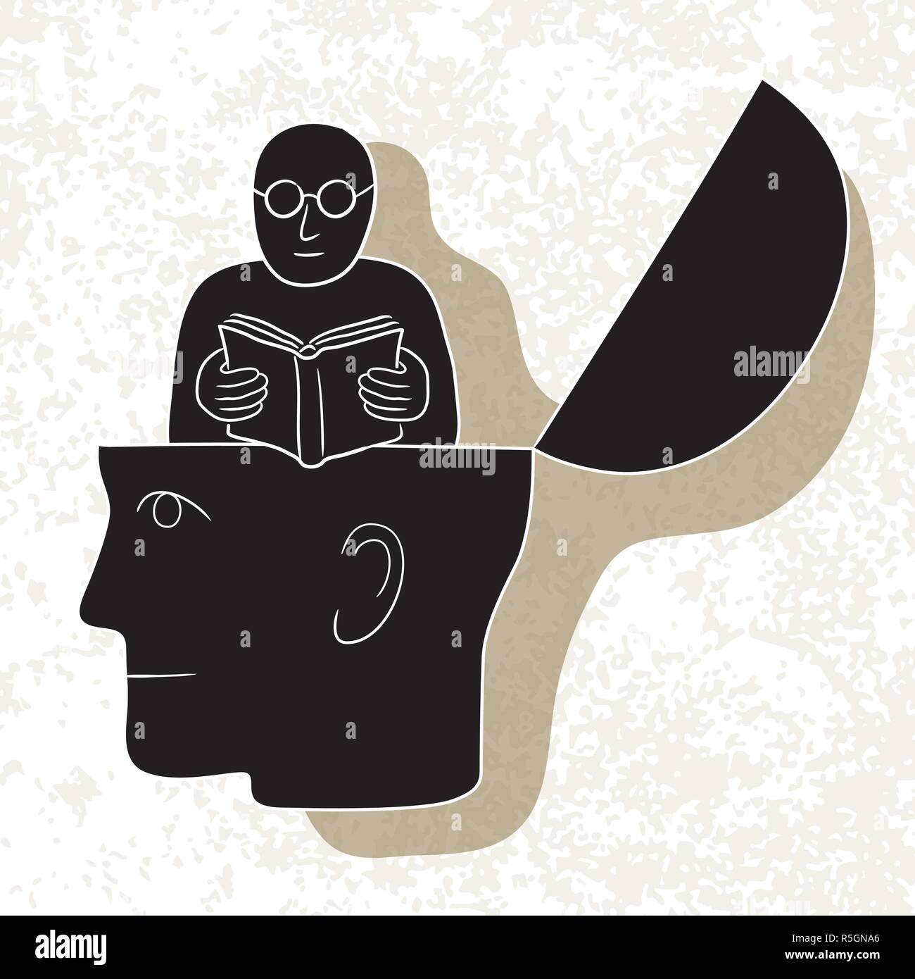 Symbolic drawing of head and knowledge with culture Stock Vector Image ...