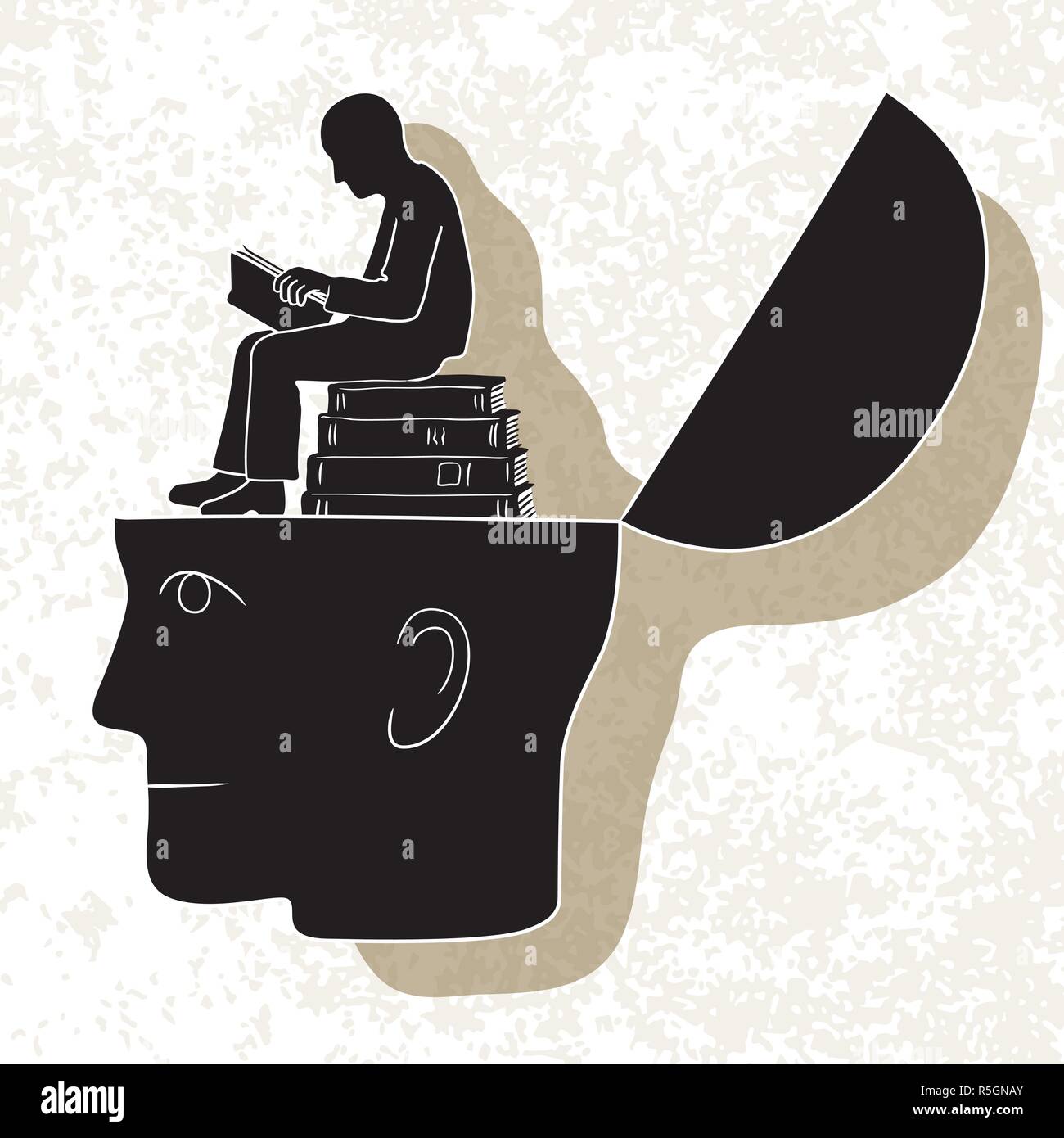 Symbolic drawing of head and knowledge with culture Stock Vector Image ...