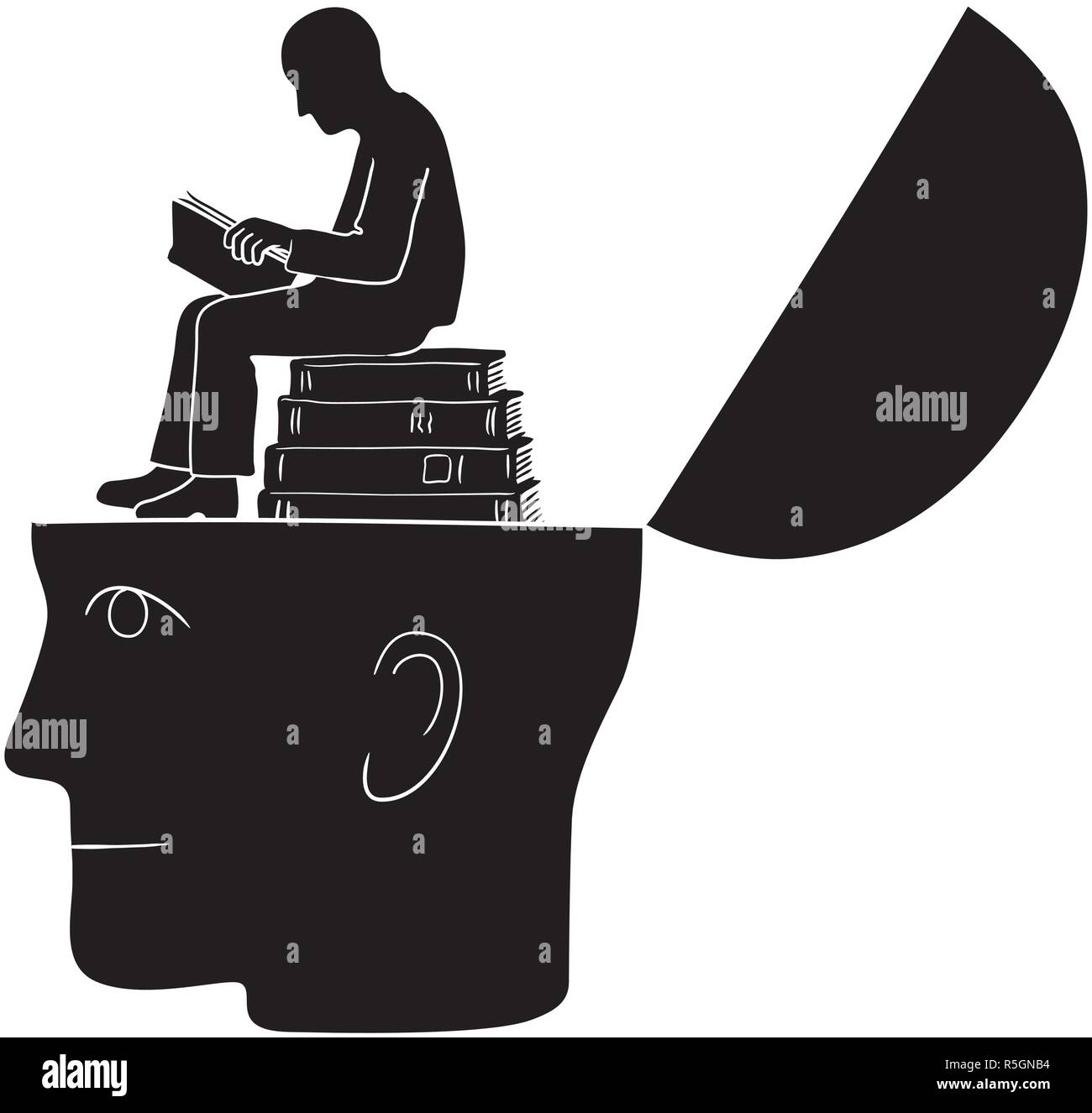 Symbolic drawing of head and knowledge with culture Stock Vector Image ...