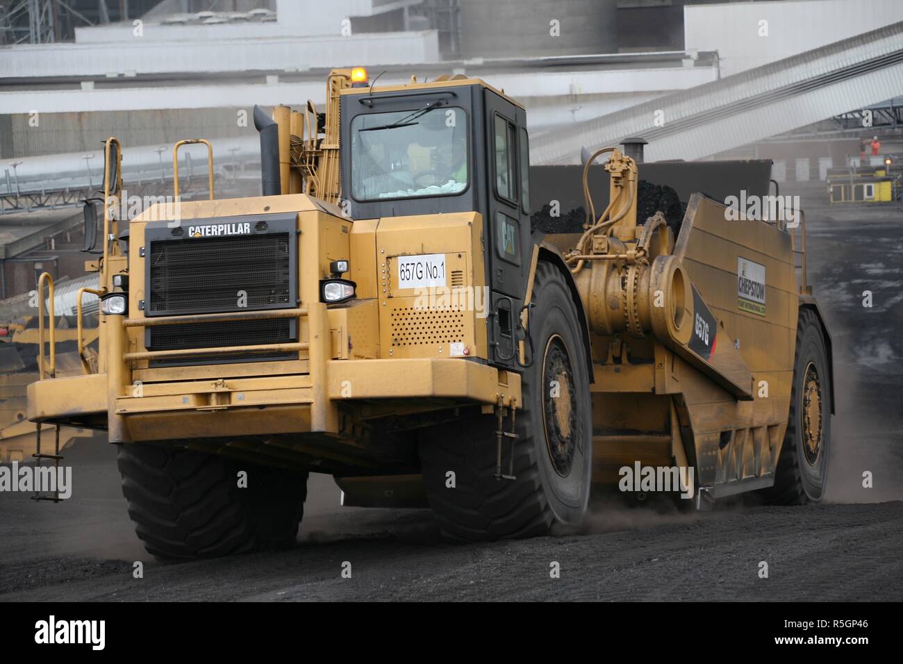 Caterpillar 657G Motor Scraper, Coal Scraper owned by Chepstow Plant Hire working at Drax coal ...