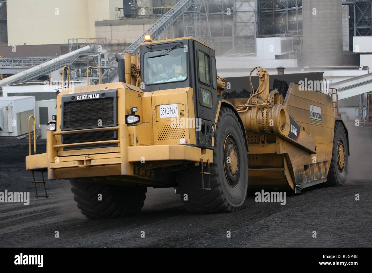 Caterpillar 657G Motor Scraper, Coal Scraper owned by Chepstow Plant Hire working at Drax coal ...