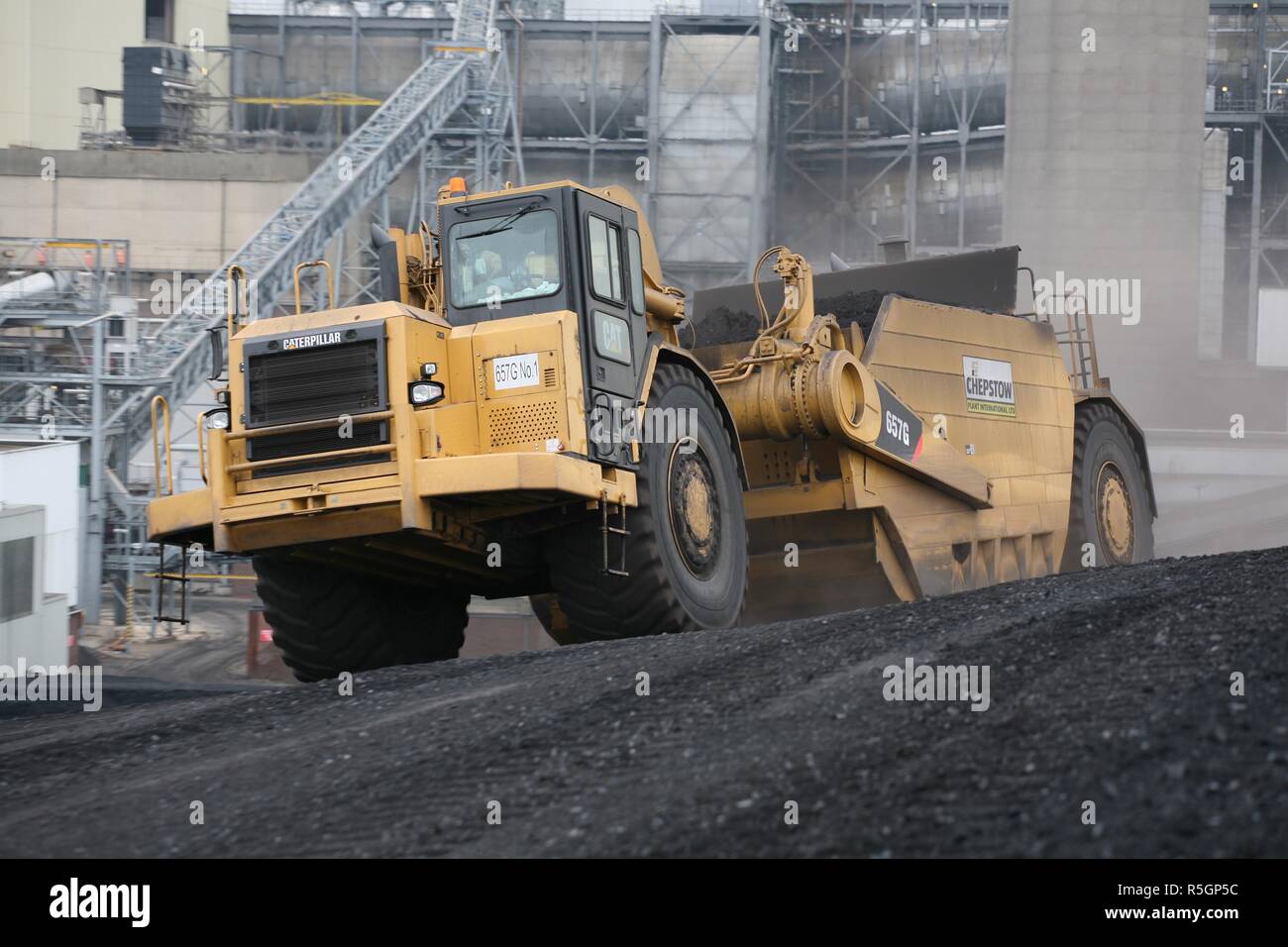 Caterpillar 657G Motor Scraper, Coal Scraper owned by Chepstow Plant Hire working at Drax coal ...