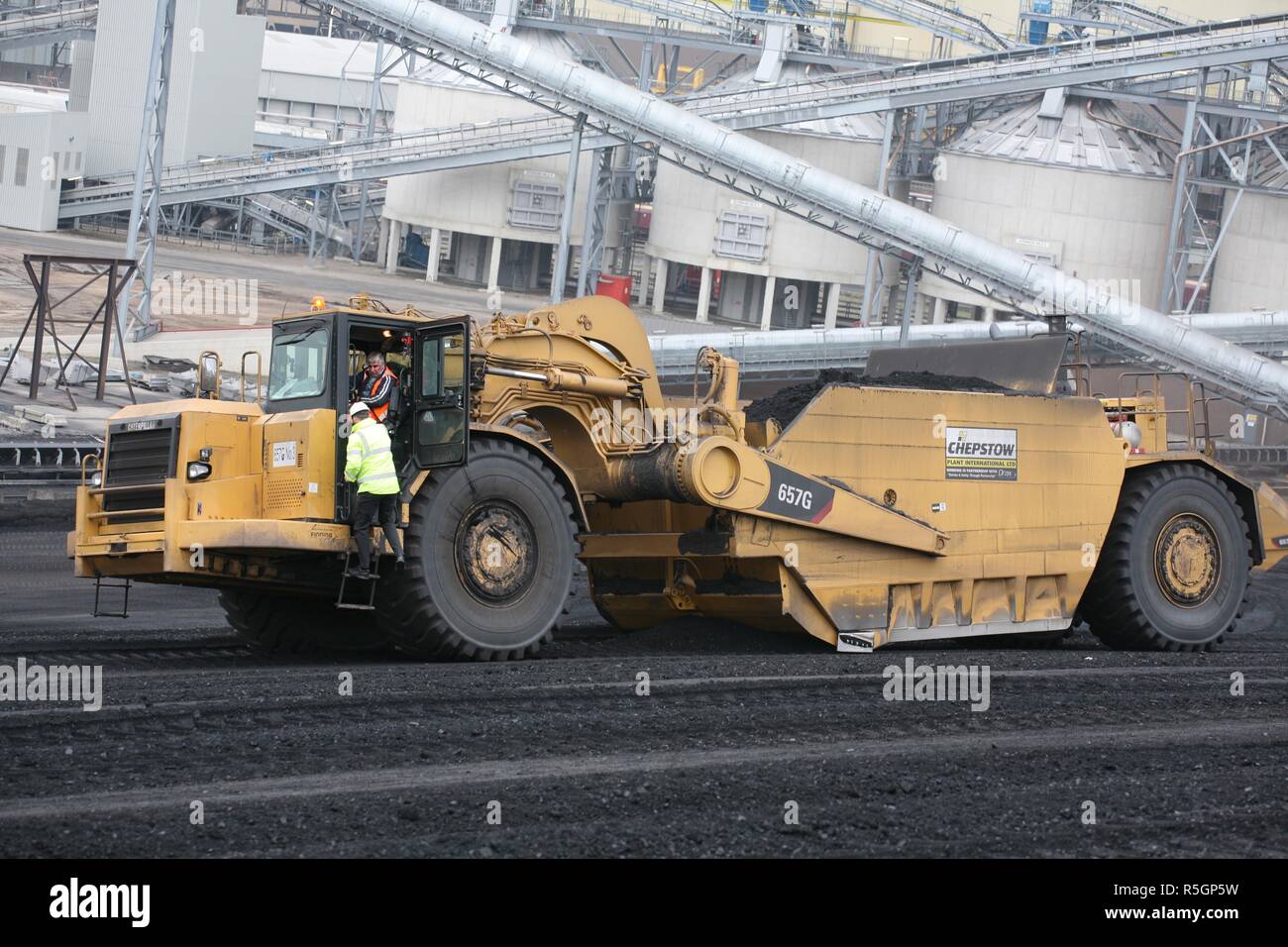 Caterpillar 657G Motor Scraper, Coal Scraper owned by Chepstow Plant Hire working at Drax coal ...