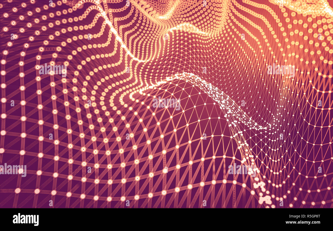 Abstract polygonal space low poly dark background, 3d rendering Stock ...
