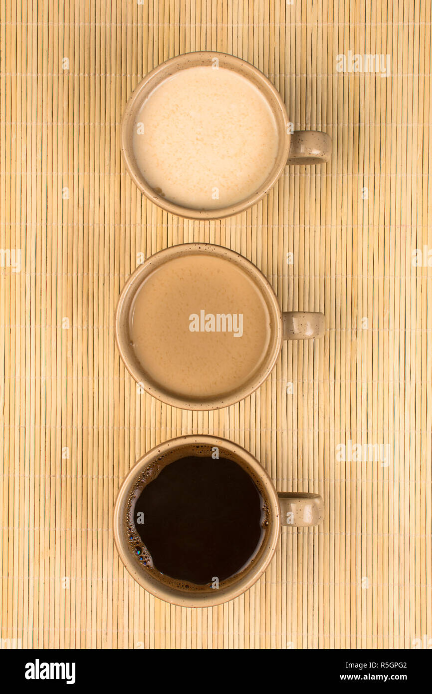 three cups of coffee Stock Photo - Alamy