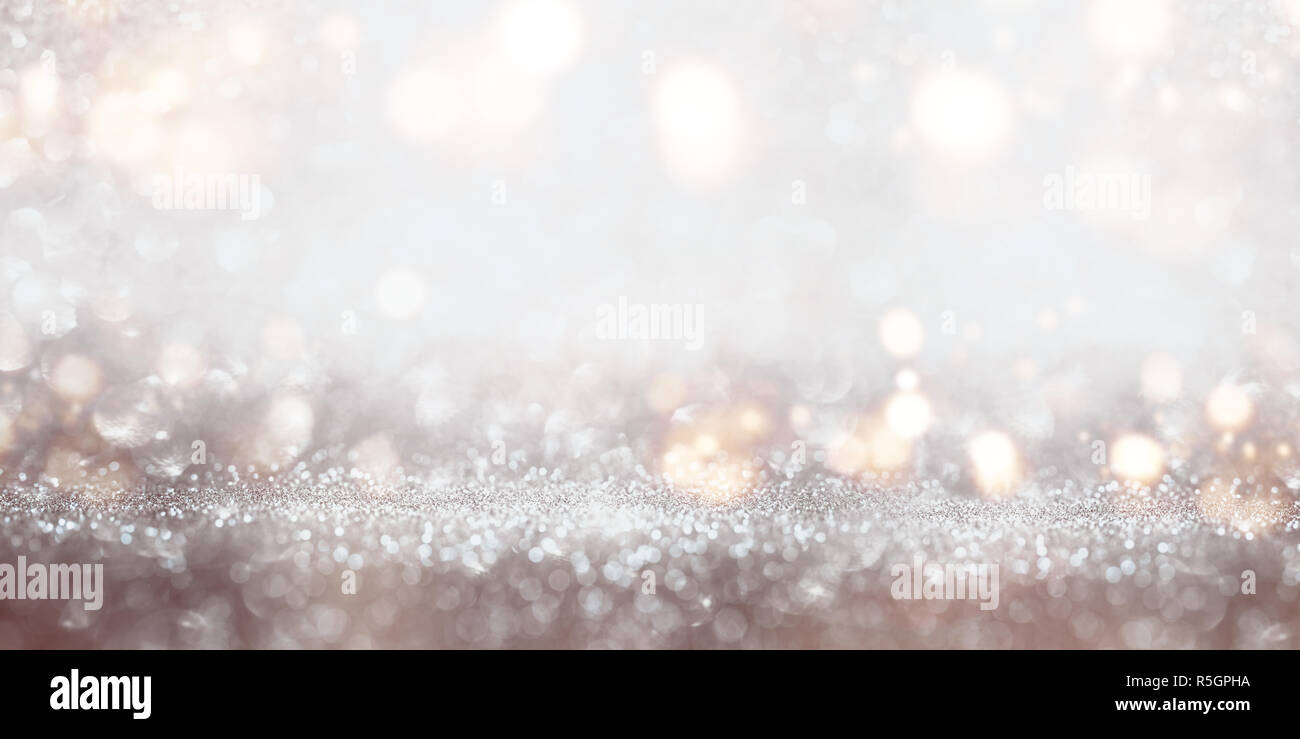 festive glittering silver bokeh background Stock Photo - Alamy