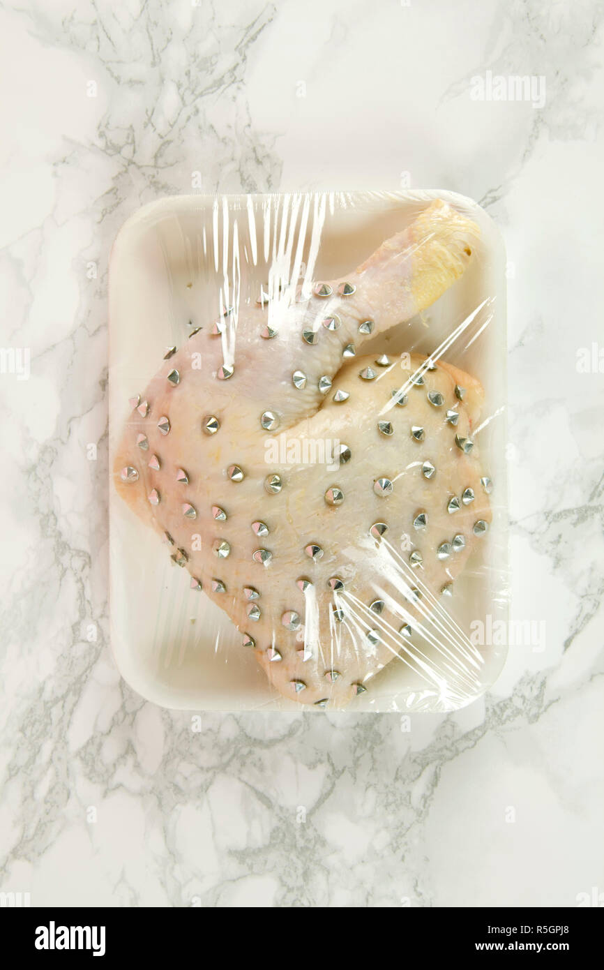 Marble punk chicken Stock Photo - Alamy