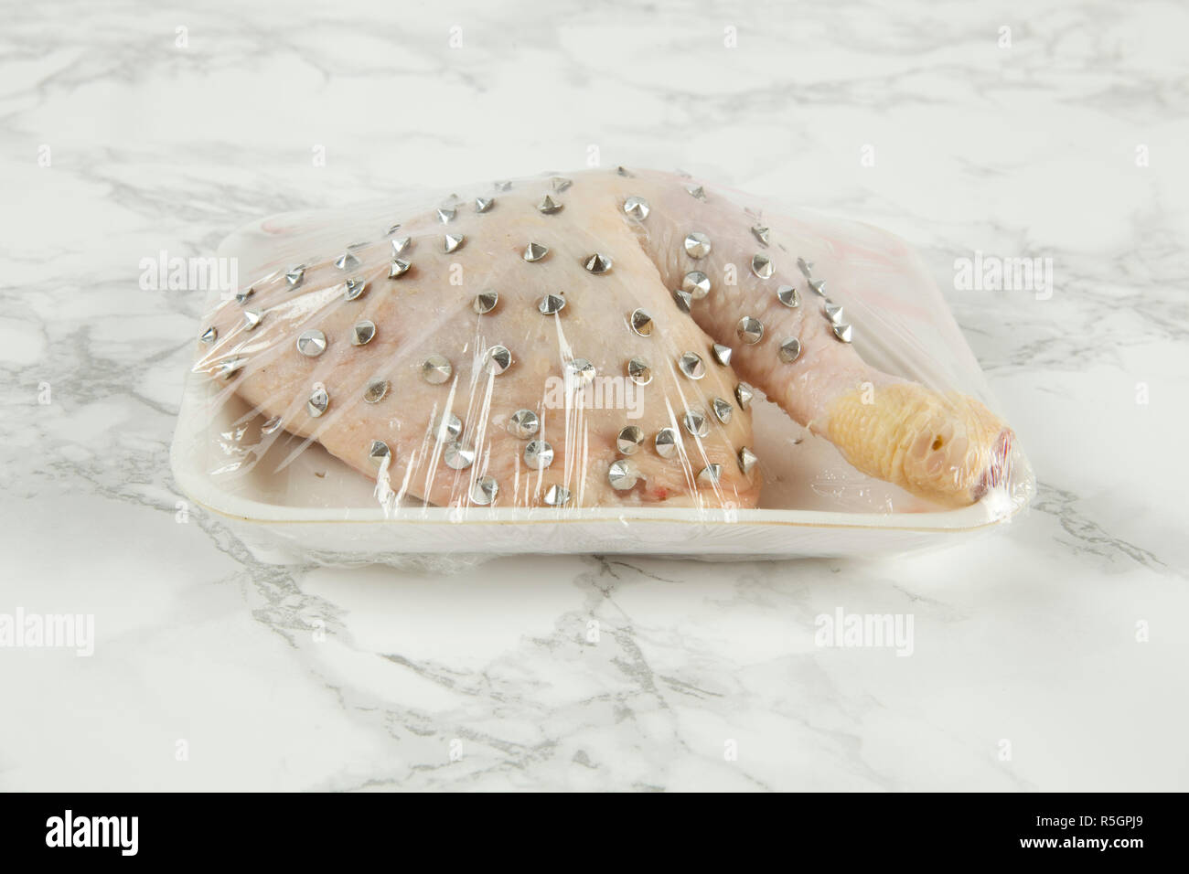 Marble punk chicken Stock Photo - Alamy