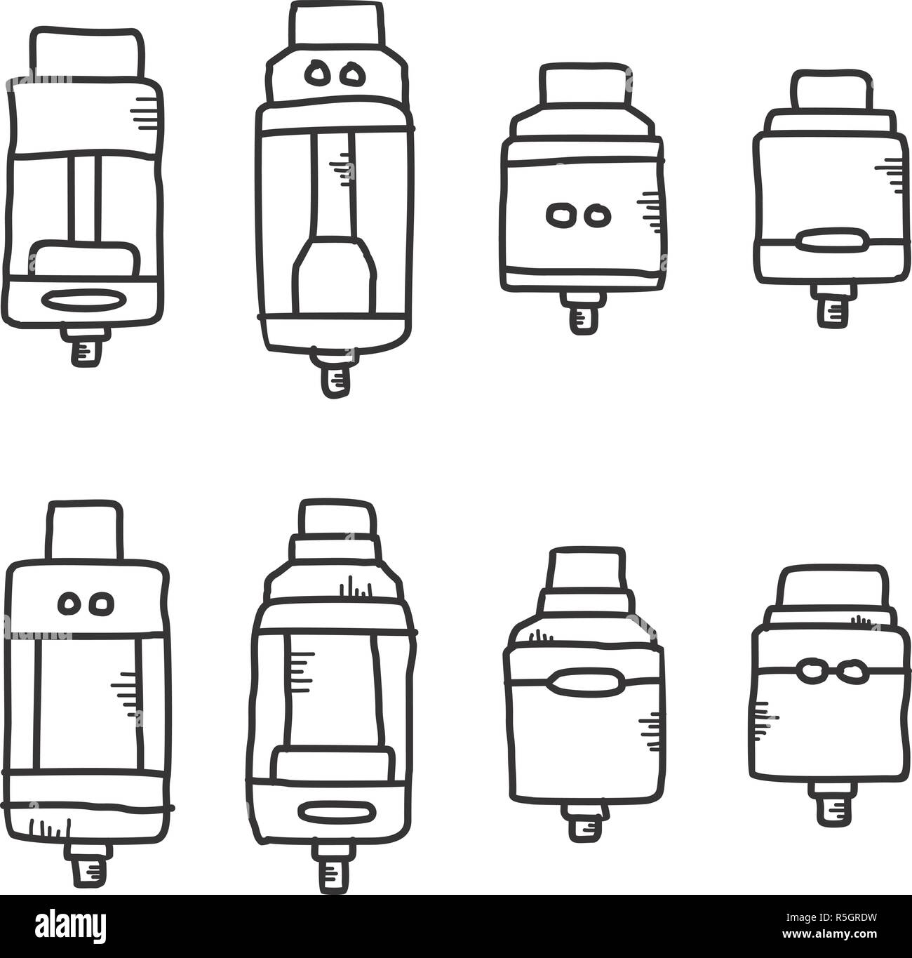 electric cigarette vapor atomizer tank vector art Stock Vector Image ...