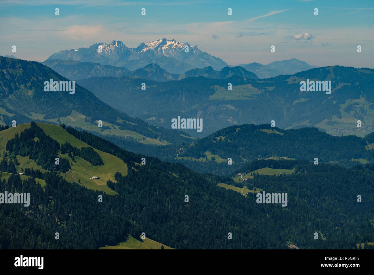 aerial view in summer from the bregenz forest with sÃ¤ntis Stock Photo ...