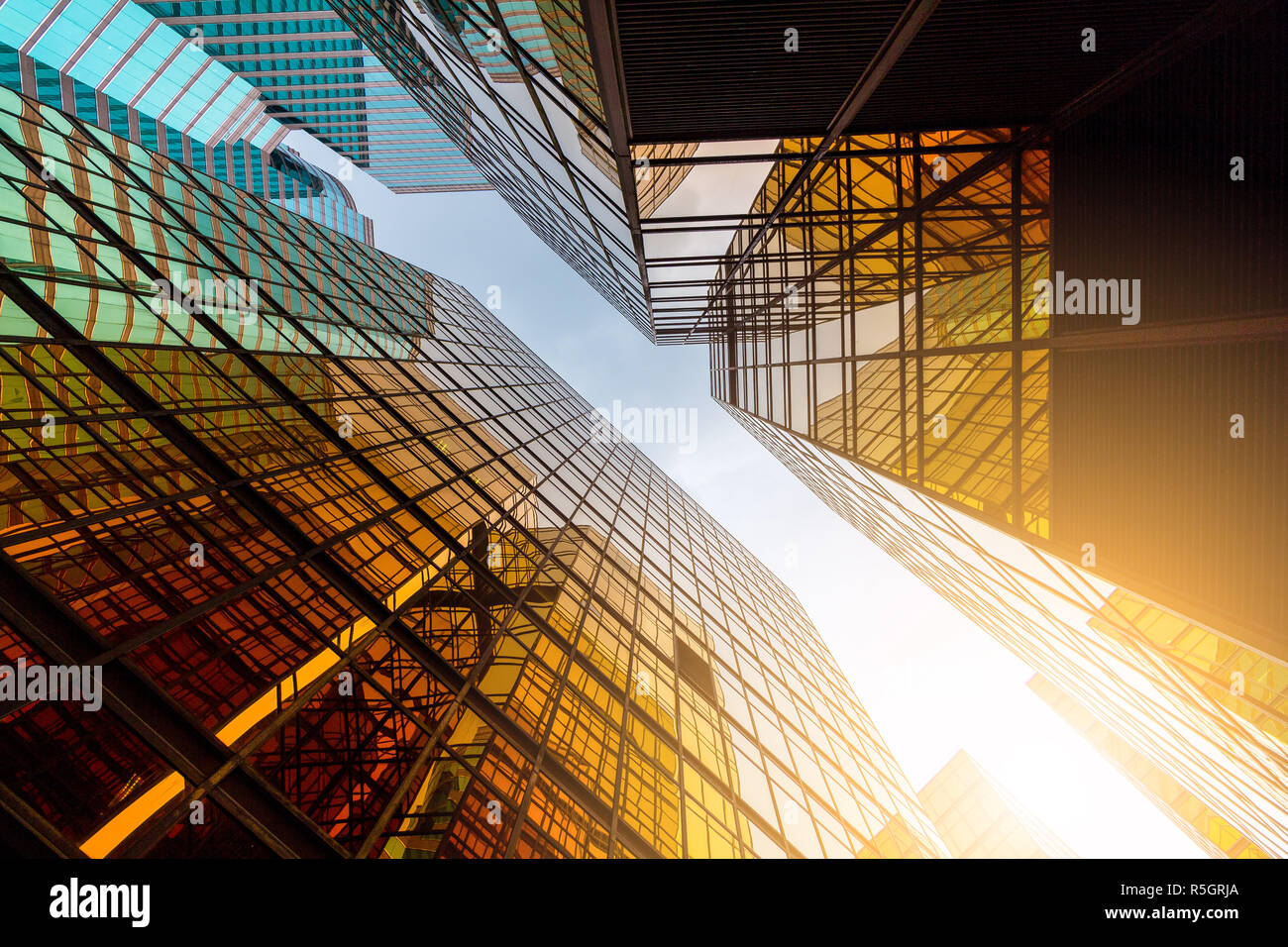 Low angle view in office tower Stock Photo - Alamy