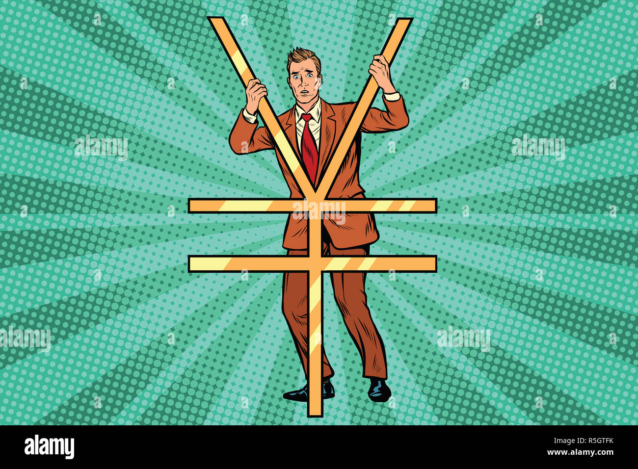 Businessman behind bars Ian money Stock Photo - Alamy