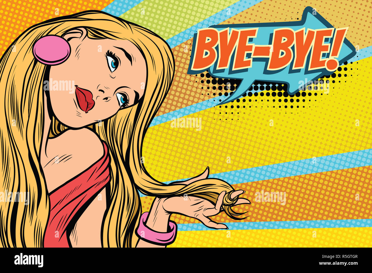 bye-bye woman, parting and farewell Stock Photo - Alamy