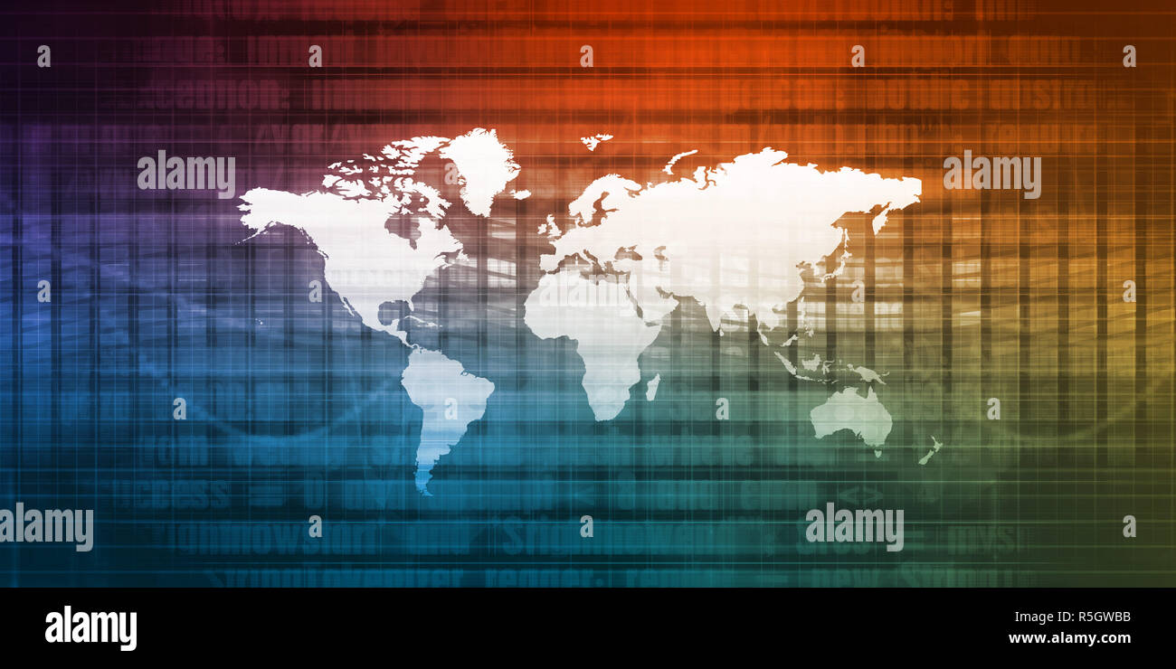 Computer Technology Concept with Global Reach art Stock Photo - Alamy