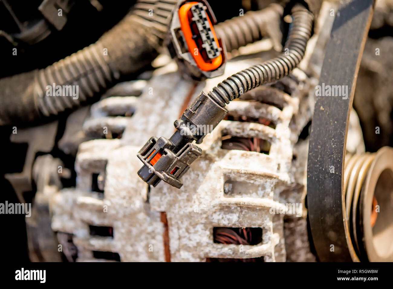 old alternator on a junkyard Stock Photo - Alamy