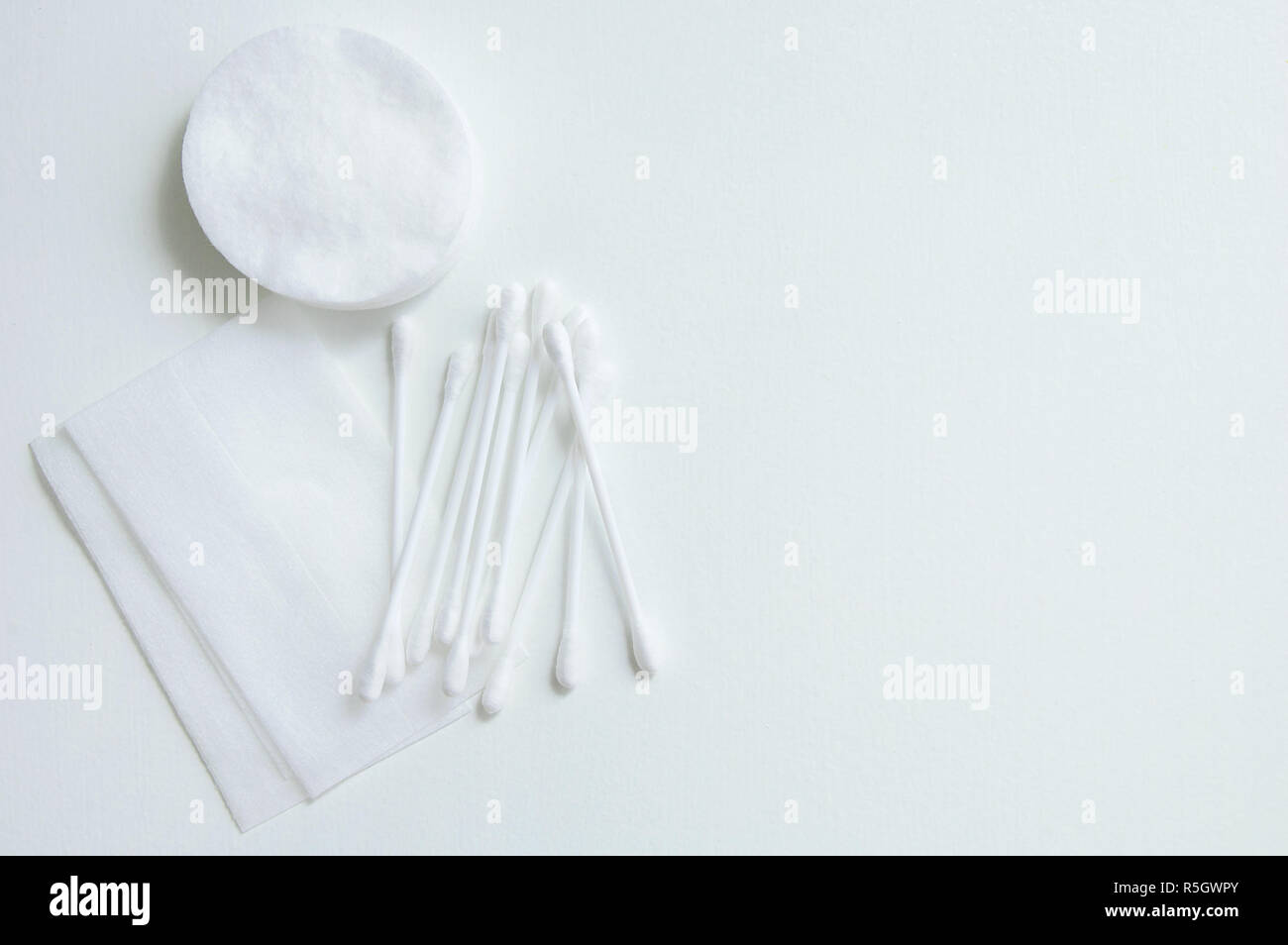 Cotton swabs, wands and wipes. On a white background Stock Photo - Alamy