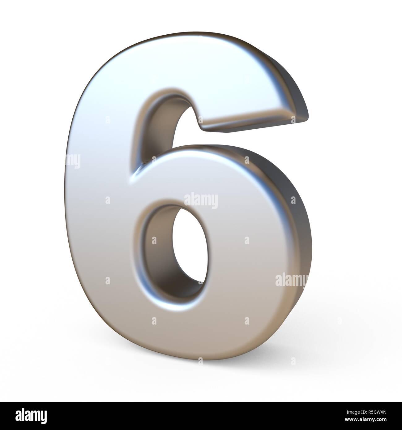 Metal font NUMBER SIX 6 3D Stock Photo - Alamy