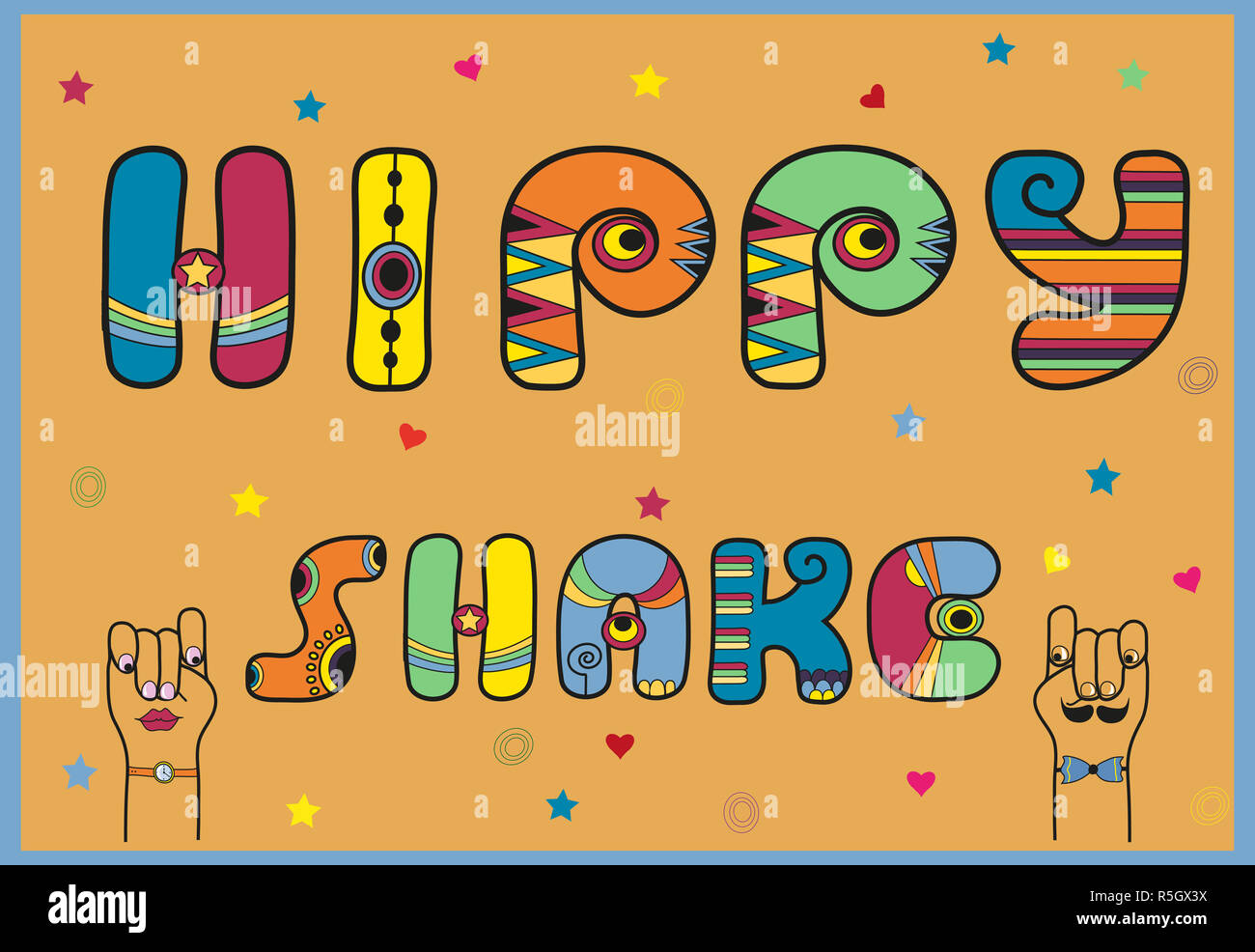 Hippy Shake. Artistic font Stock Photo - Alamy