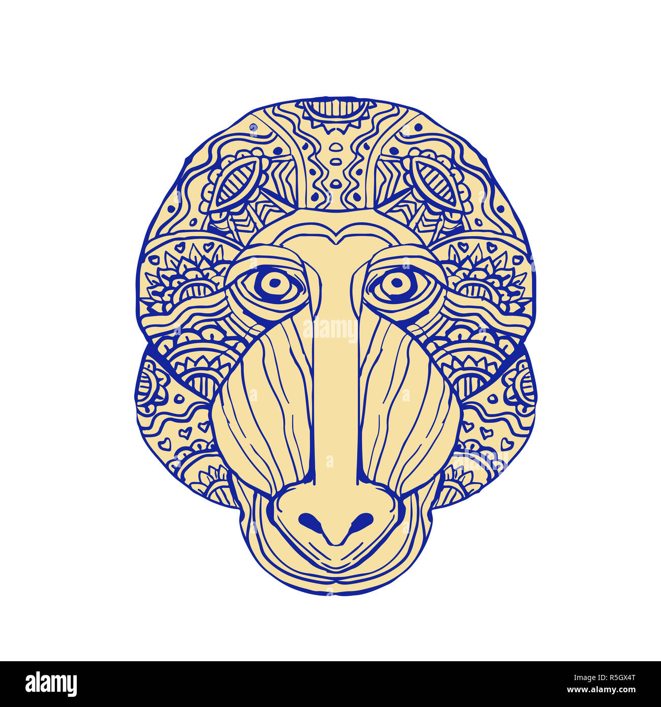 Mandrill drawing Cut Out Stock Images & Pictures - Alamy